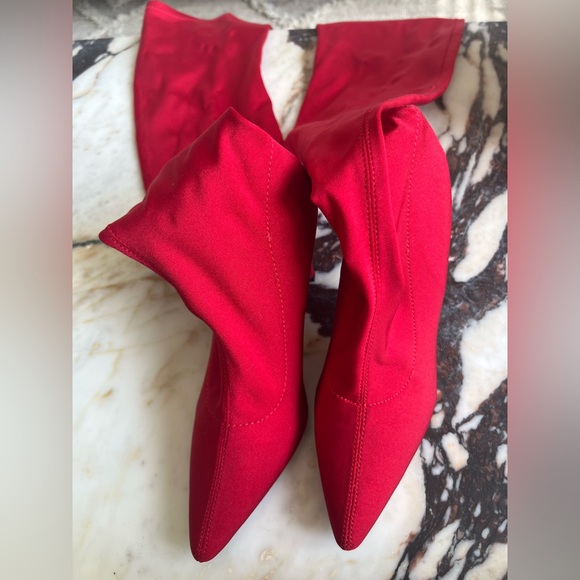 Shoes | Over The Knee Red High Heel Boots | Poshmark